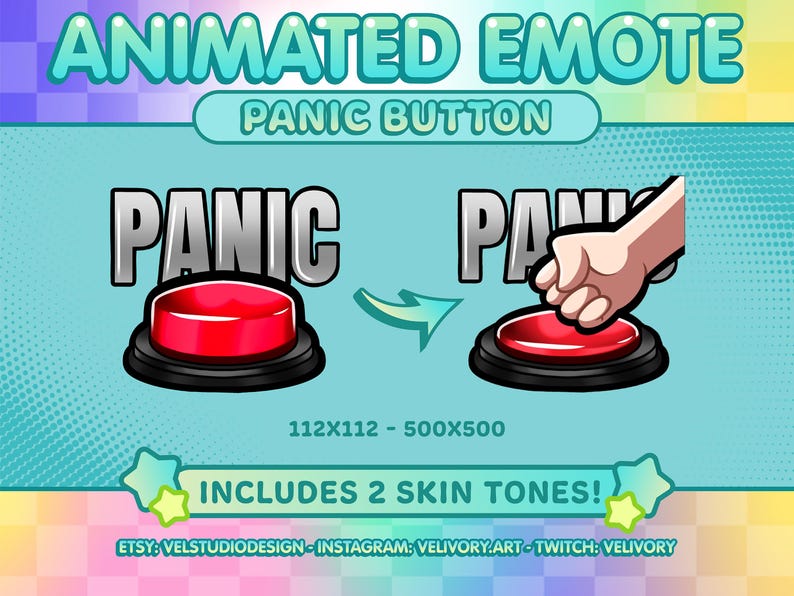 ANIMATED Red Panic Button Smash Emote 2 Skin Tones / Emotes Pack, Funny ...