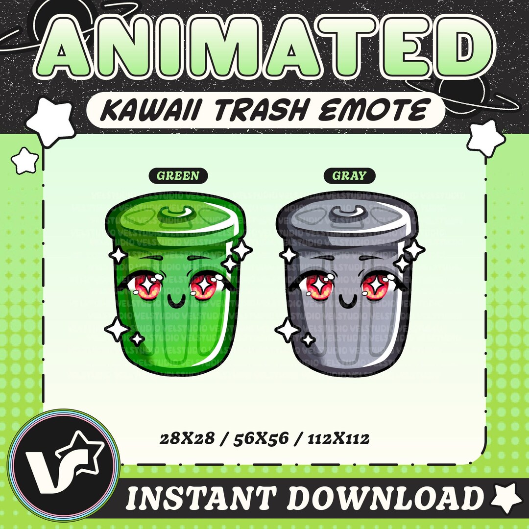 Animated Kawaii Trash Emote for Twitch, Discord - INSTANT DOWNLOAD ...
