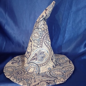Blue Wizard Hat / Paisley Witch Hat - Etsy