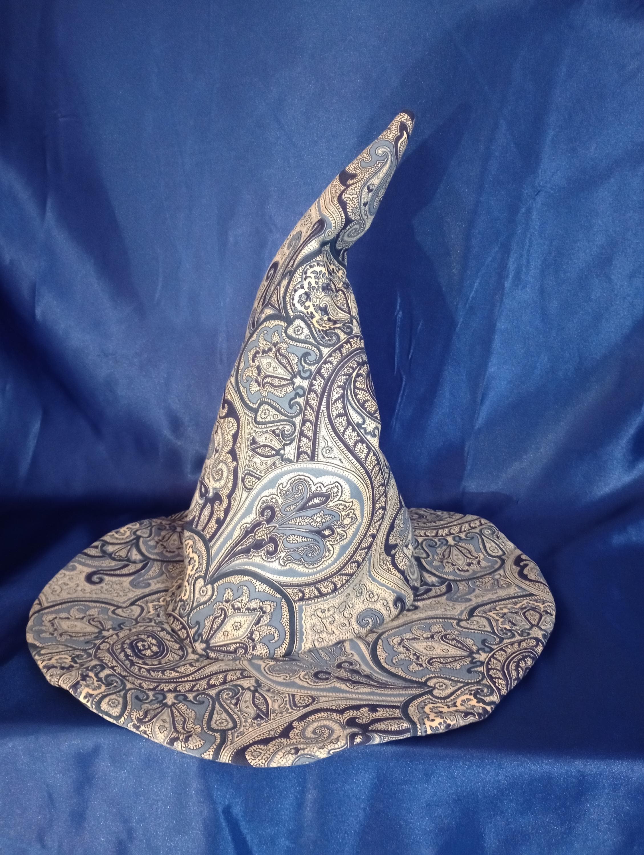 Blue Wizard Hat / Paisley Witch Hat - Etsy