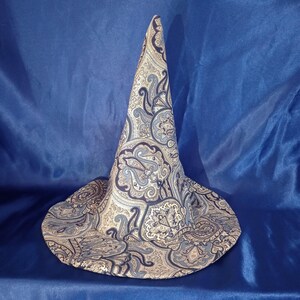 Blue Wizard Hat / Paisley Witch Hat - Etsy