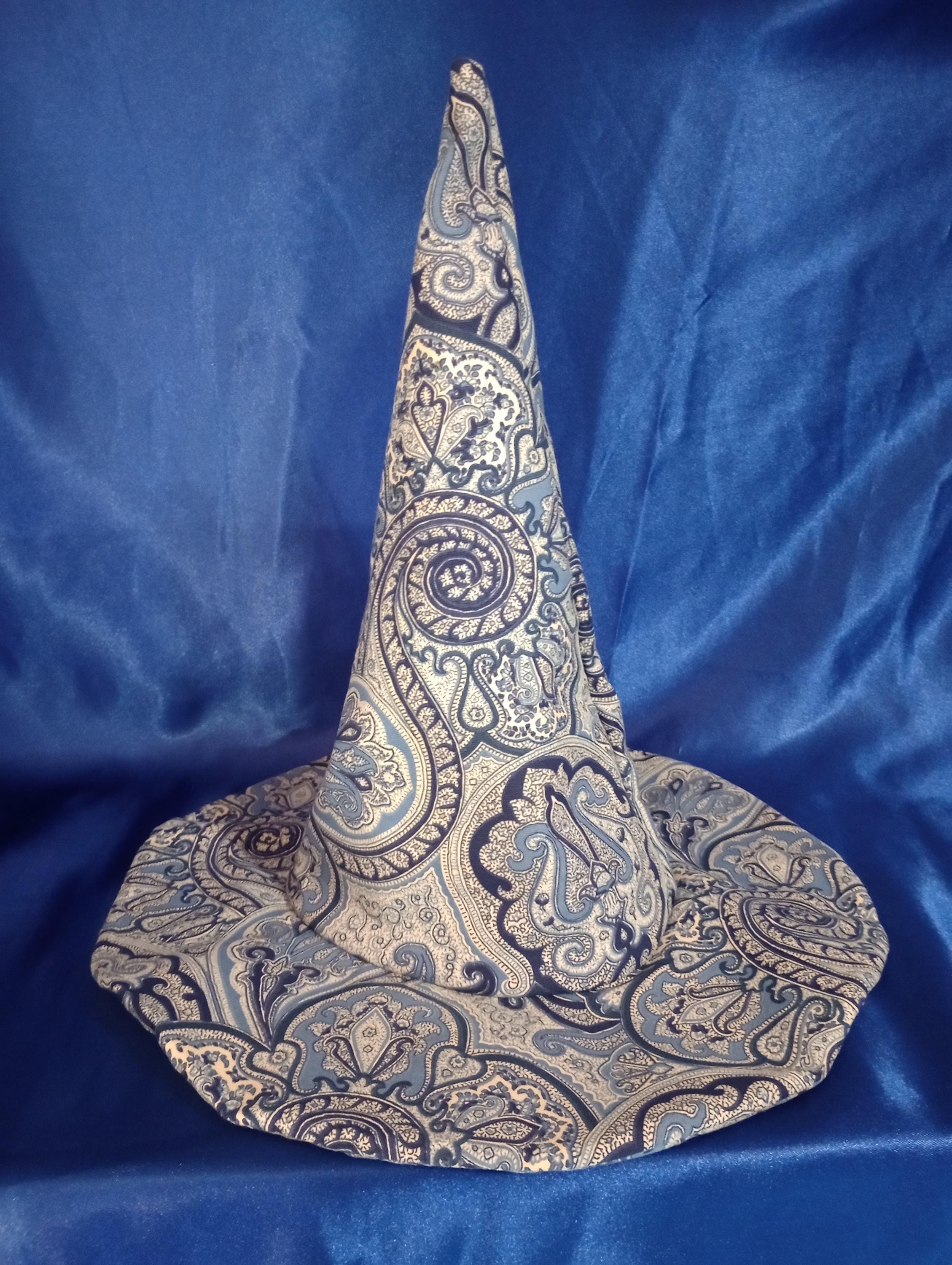 Blue Wizard Hat / Paisley Witch Hat - Etsy