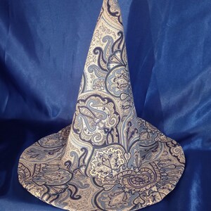 Blue Wizard Hat / Paisley Witch Hat - Etsy