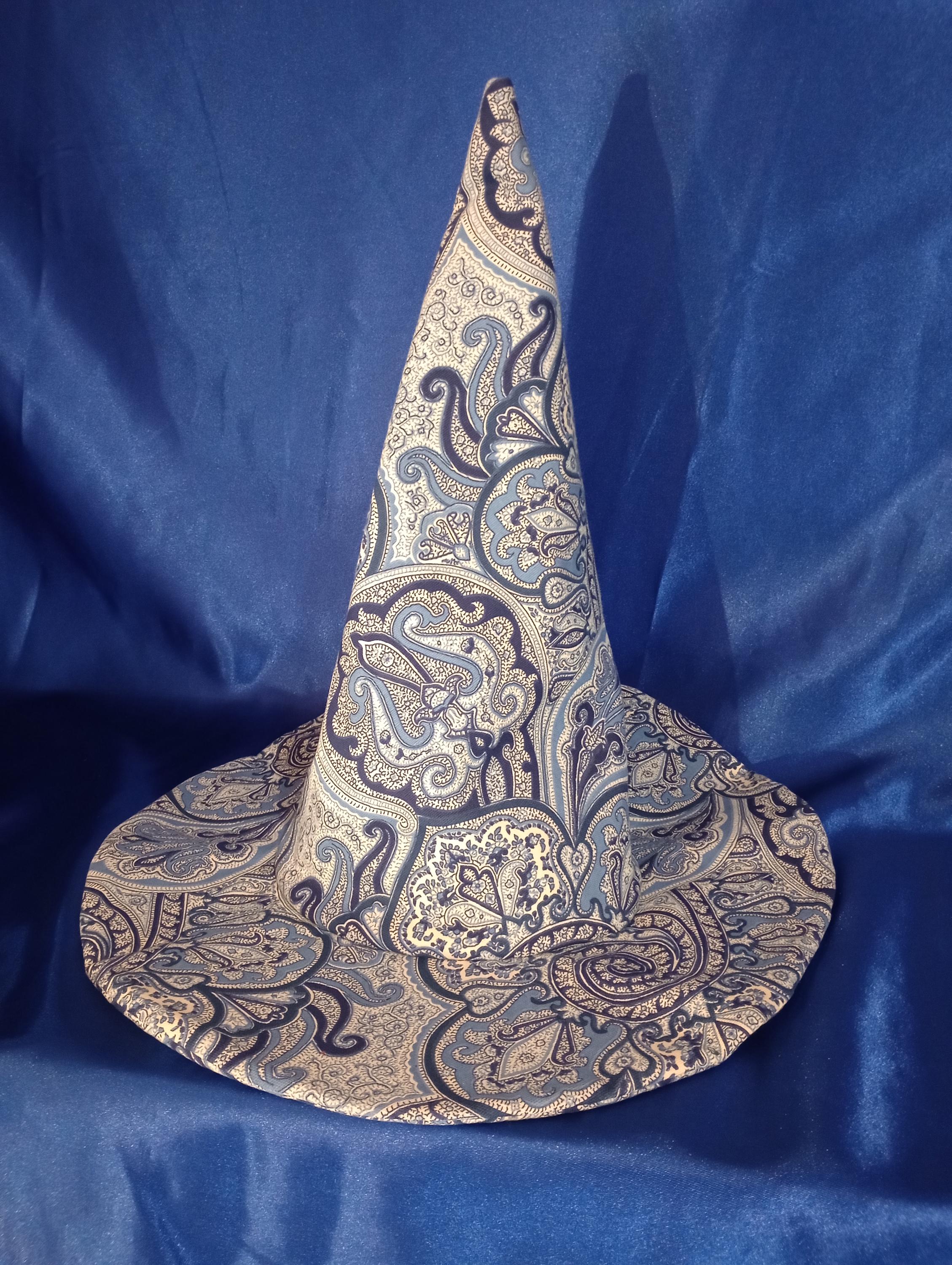 Blue Wizard Hat / Paisley Witch Hat - Etsy