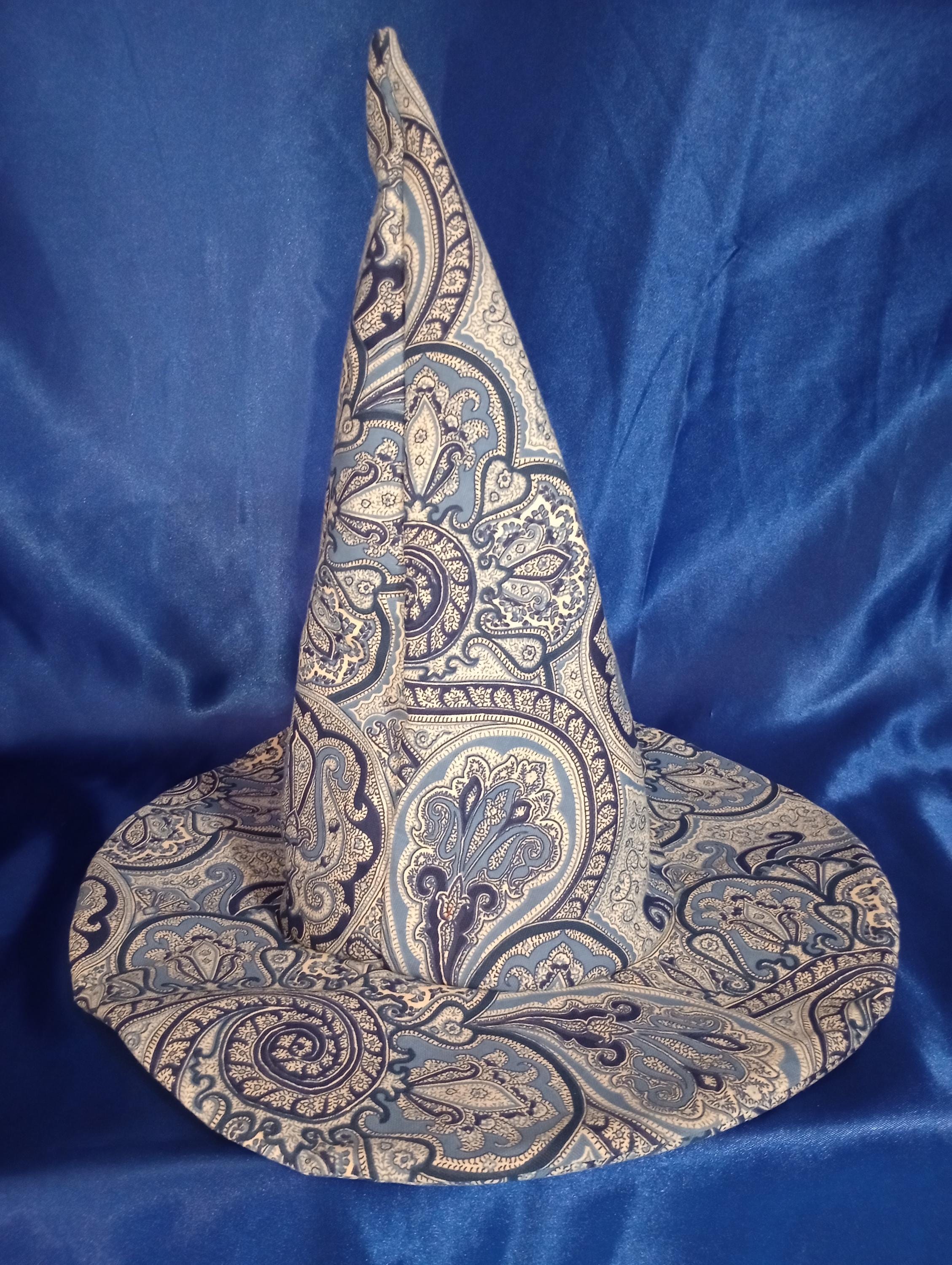 Blue Wizard Hat / Paisley Witch Hat - Etsy