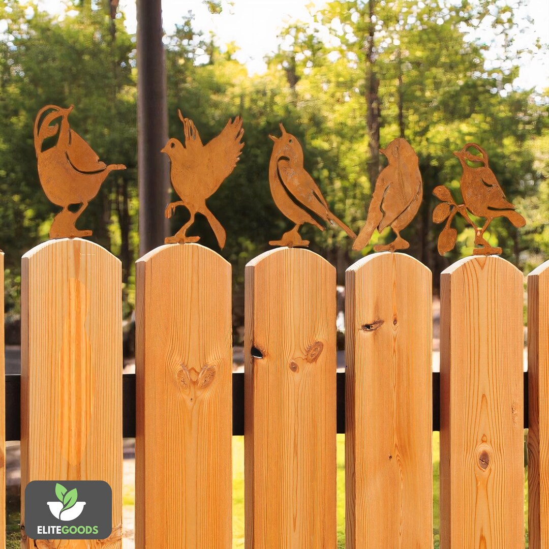 5 Rustic Iron Birds for Garden Decor – Metal Bird Ornaments | Outdoor ...