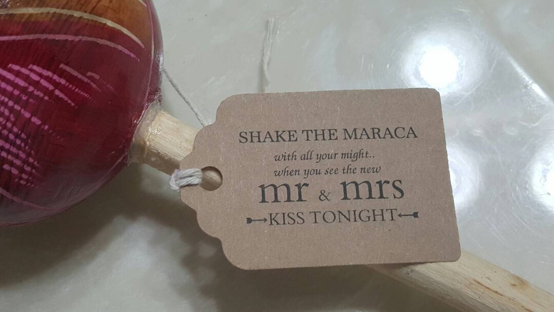 Printed Maraca Tags Destination Wedding Personalized Shake Your Maraca ...