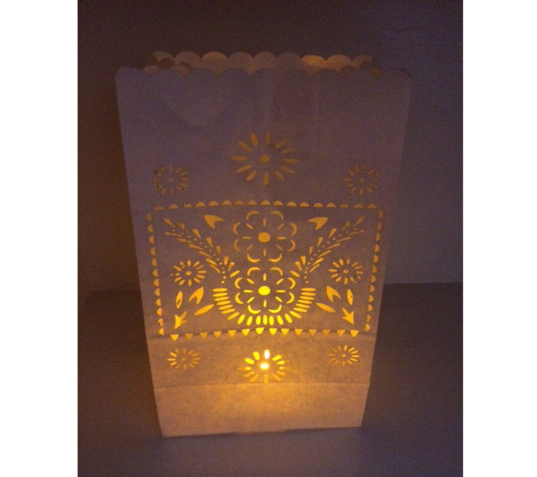 Luminarias 20 Floral Design Fiesta Wedding Luminaries Candle Bags - Etsy