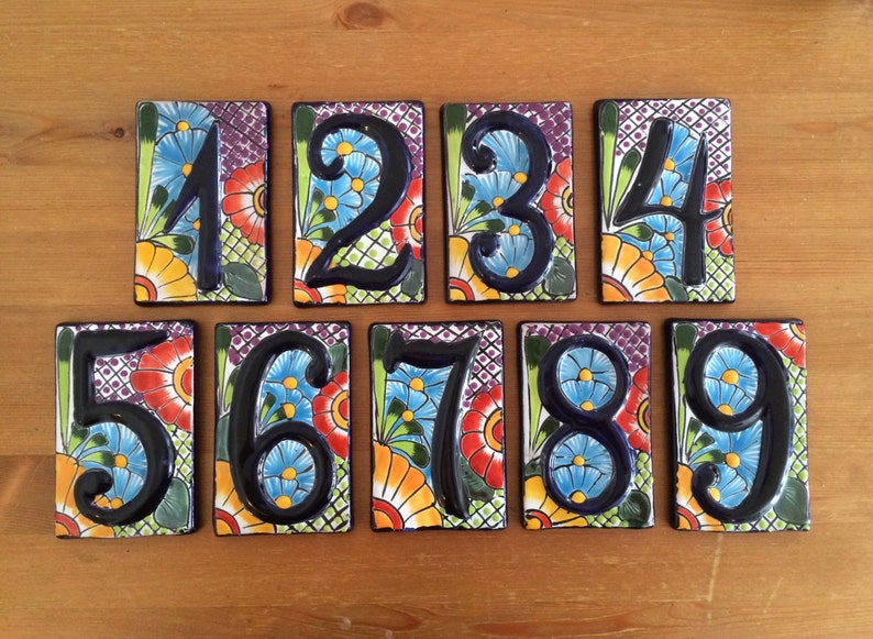Talavera Tile Table numbers Weddings bridal shower rehearsal | Etsy