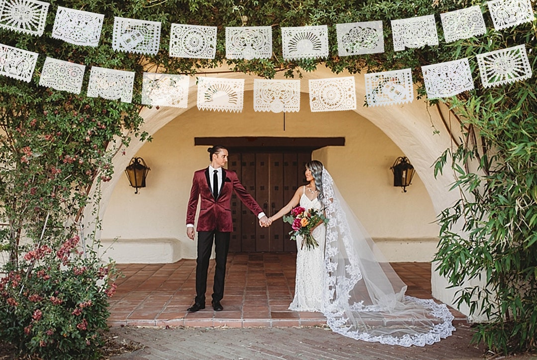 5 Pack Wedding Papel Picado Banners, Fiesta Bridal Shower, Couple's ...