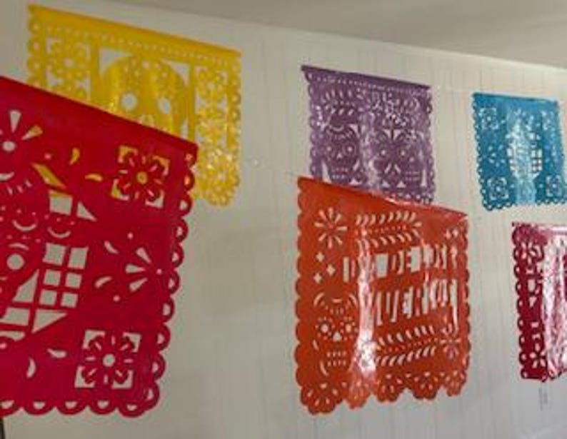 Dia De Los Muertos Papel Picado Banner Ofrenda Altar Halloween Mexican ...
