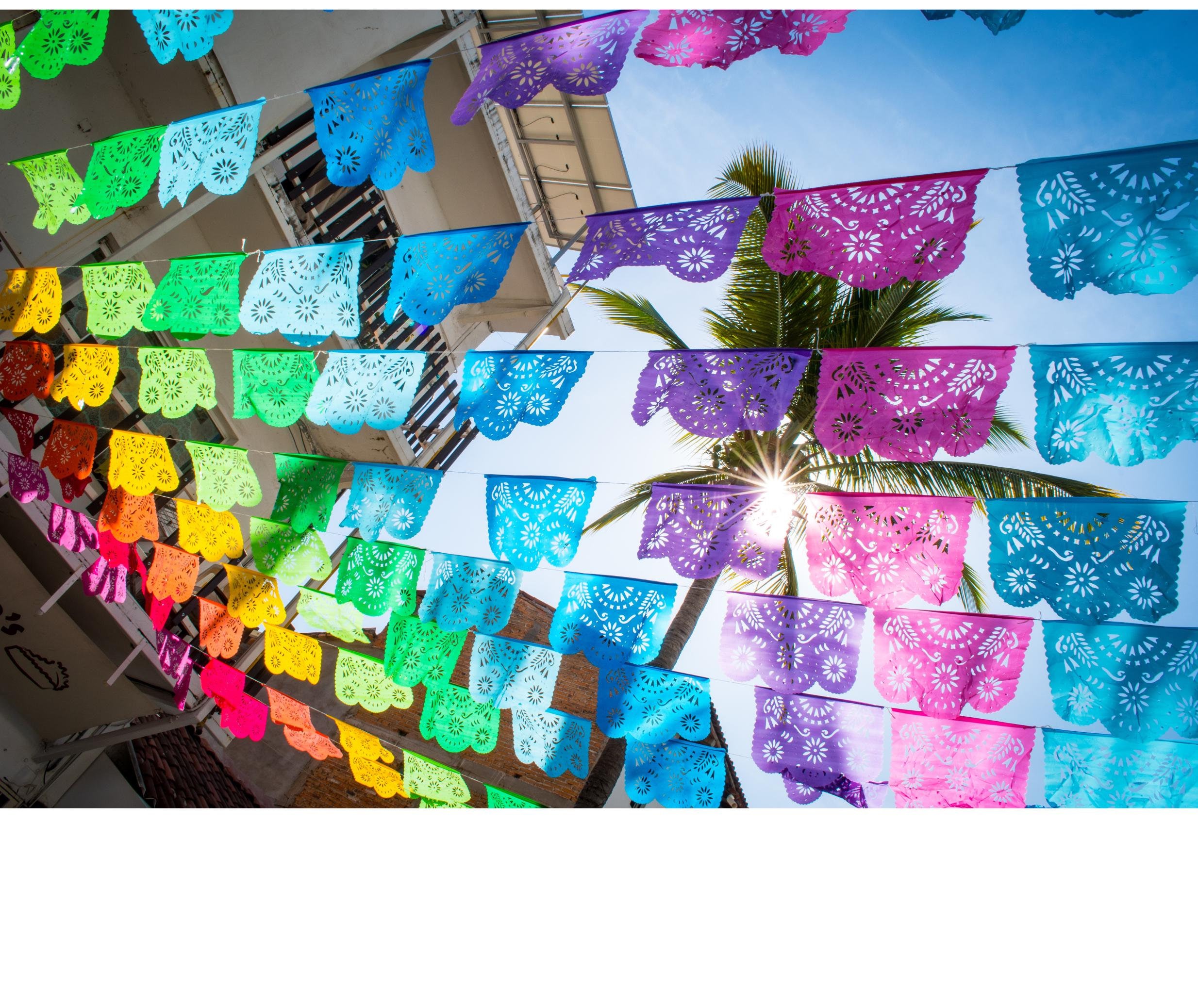 White Talavera Papel Picado Banner, Fiesta Wedding Decor, Baby Shower ...