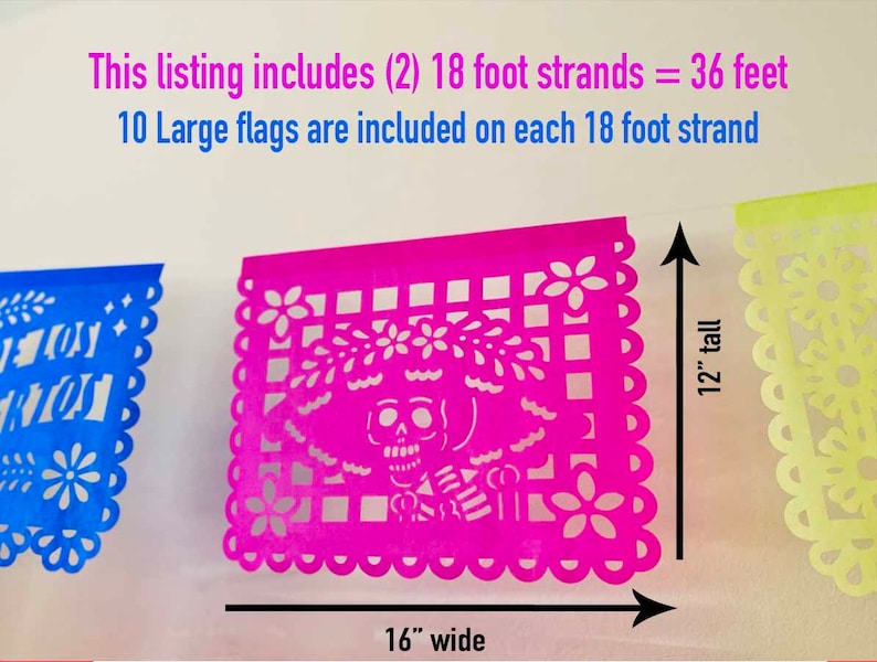 Dia De Los Muertos Papel Picado Banner Ofrenda Fiesta Day of the Dead ...