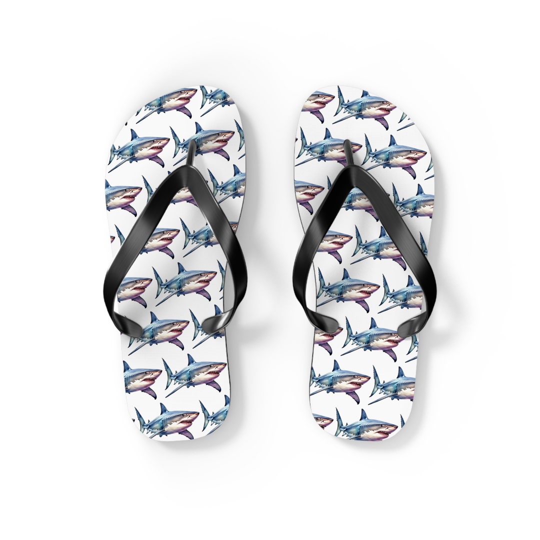 Shark Flip Flops Great White Shark - Etsy