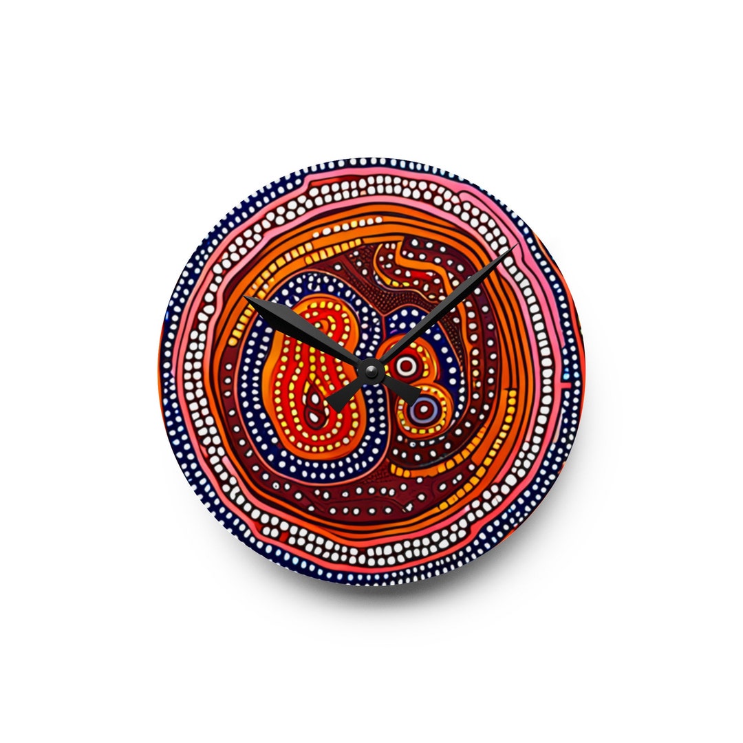 Aboriginal Art Acrylic Wall Clock - Etsy