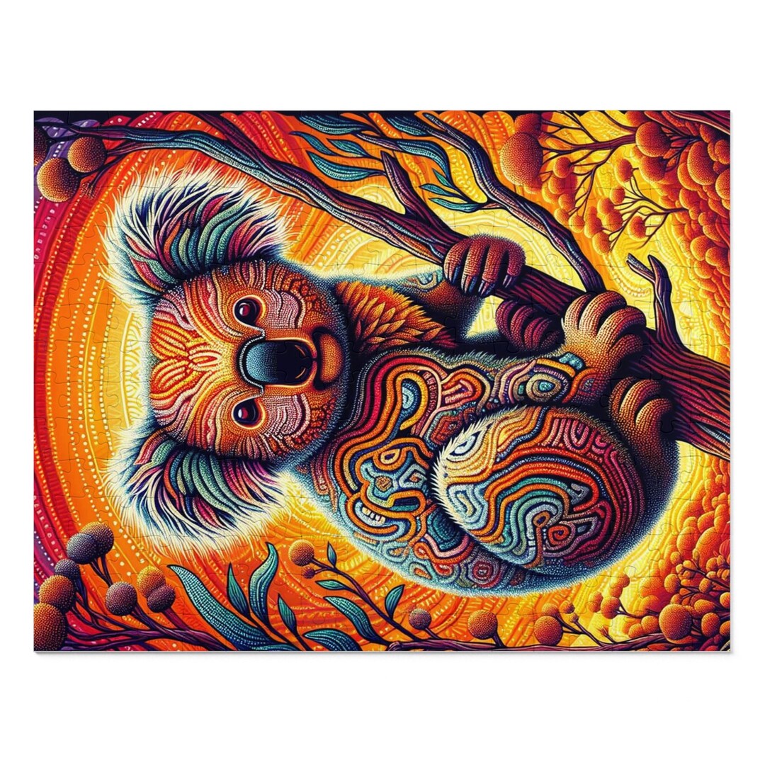 Psychedelic Aboriginal Koala Puzzle - Etsy