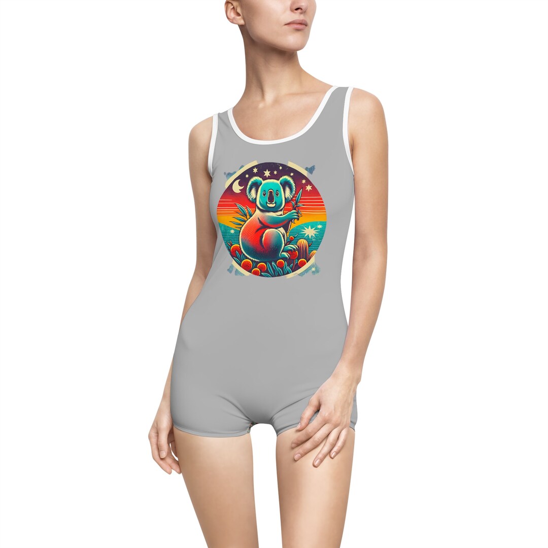Retro Koala Swimsuit, Women's Bathing Suit, Vintage Swimwear, Beachwear ...