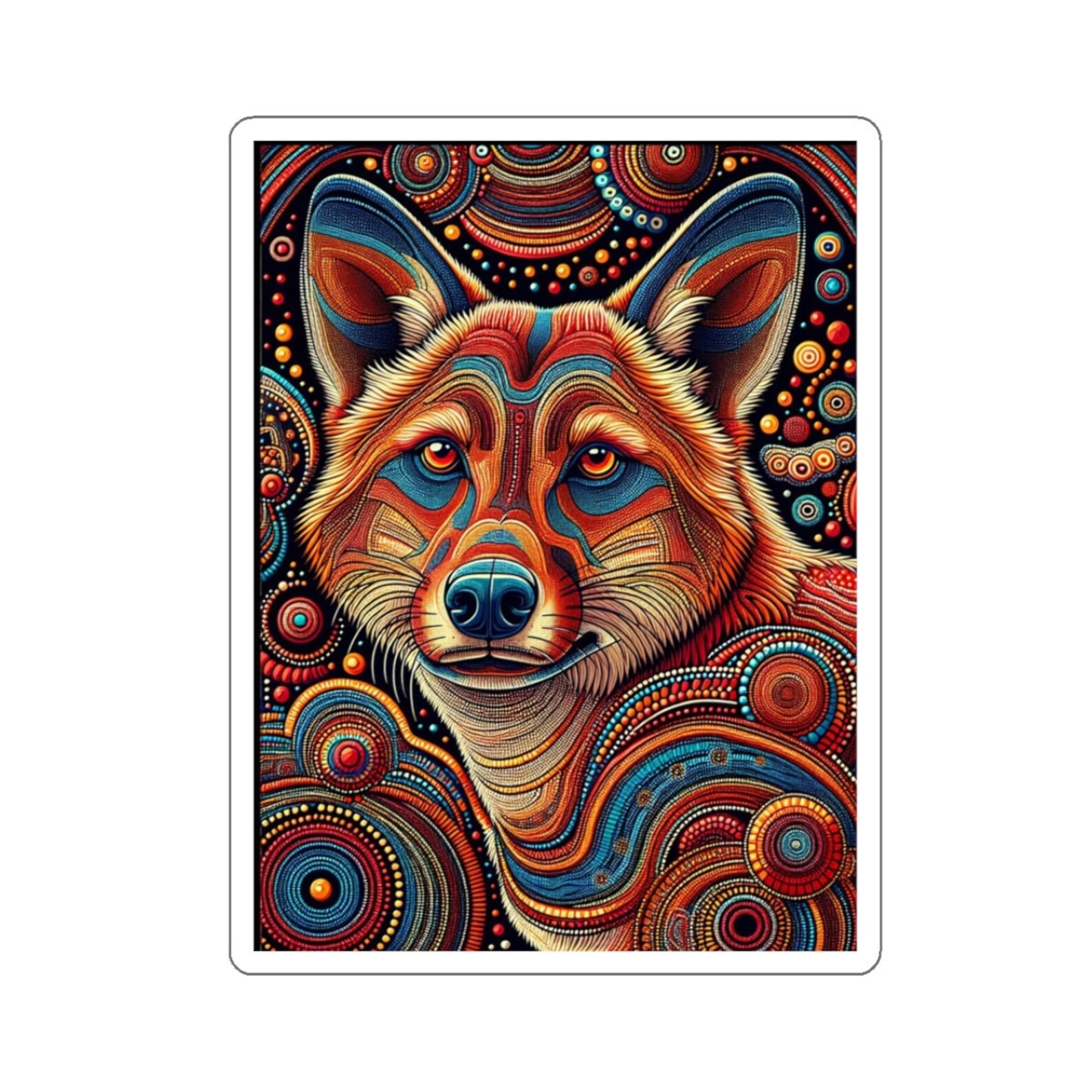 Dingo Sticker Aboriginal Art Inspired - Etsy