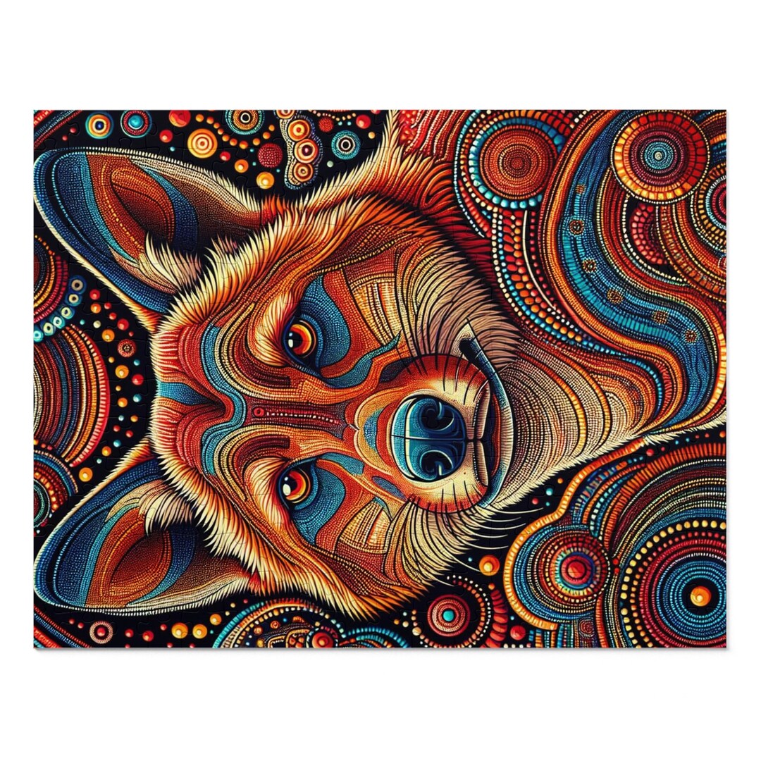 Dingo Puzzle Aboriginal Art Inspired - Etsy
