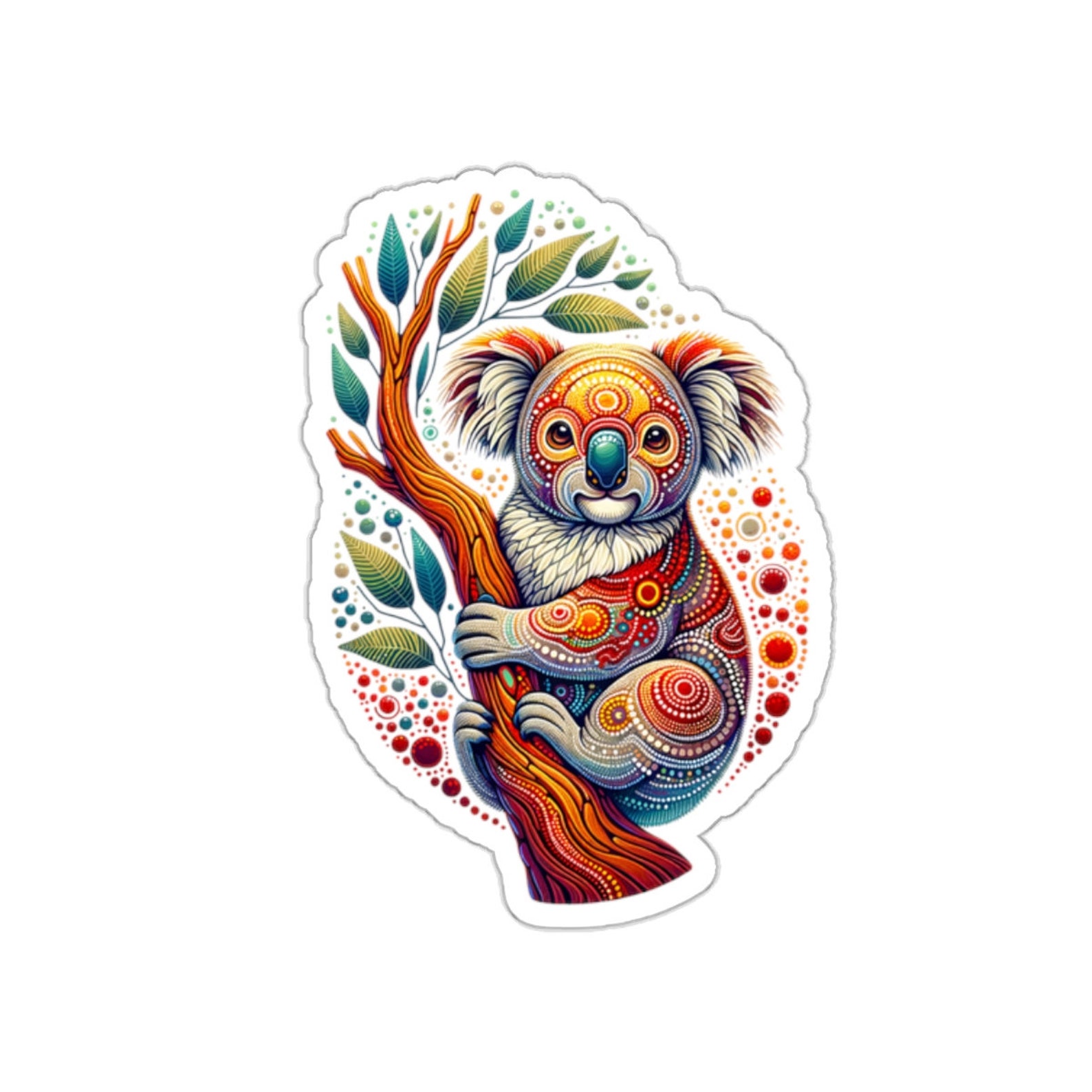 Psychedelic Aboriginal Koala Sticker - Etsy