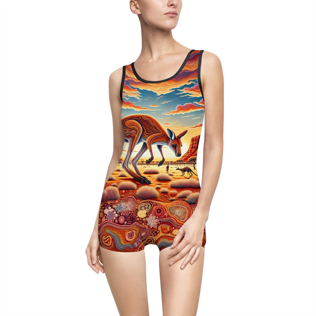 Vintage Swimsuit, Outback Kangaroo Women's Swimwear, Retro Bathing Suit ...