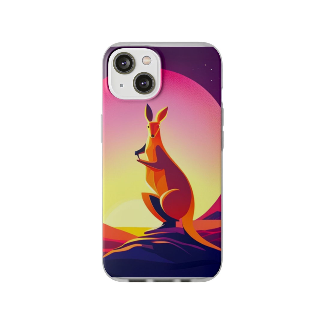 Retro Kangaroo Flexi Case, 80s Phone Cover, Cute Animal iPhone Case ...