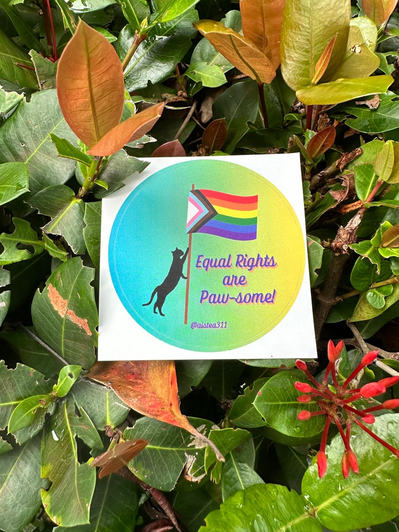 Equal Rights Are Paw-some Sticker - Etsy