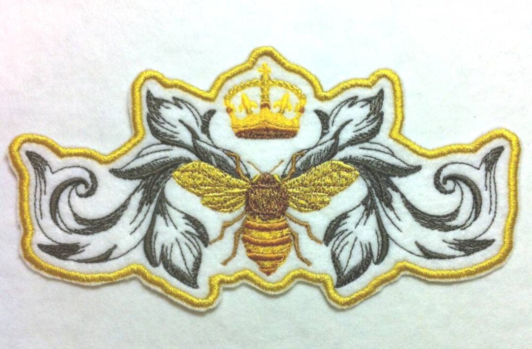 Stunning Napoleonic Bee and Crown Iron on Embroidered Patch Applique ...