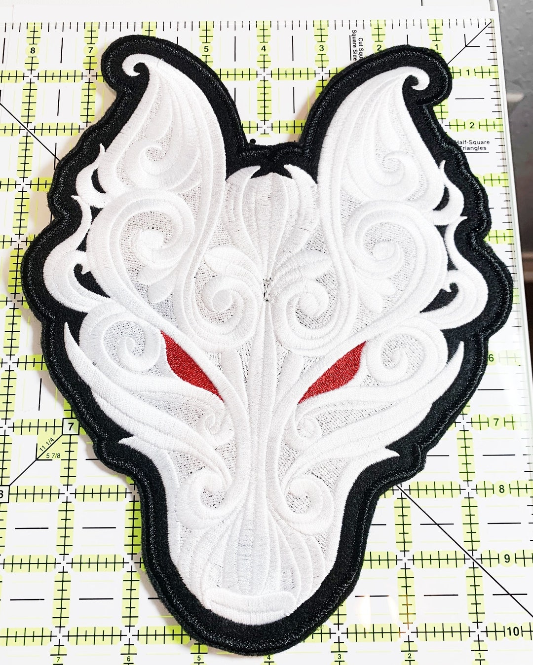 Extra Large Mythical White Wolf Machine Embroidered Iron on Applique ...