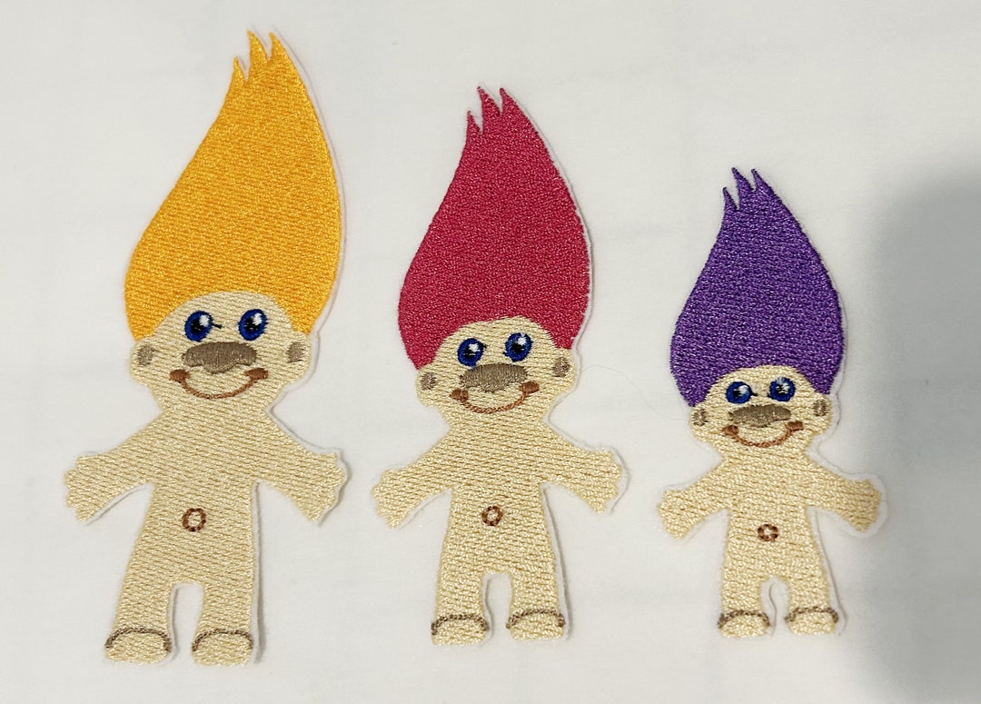 Adorable Troll Doll Hand Crafted Embroidered Iron on Patch - Applique ...