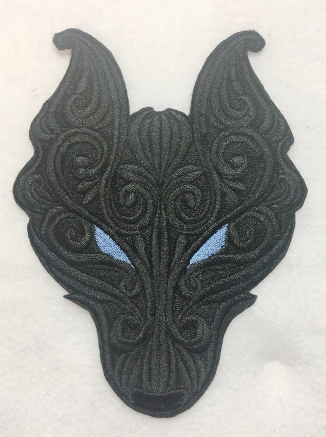 Large Baroque Gothic Dire Wolf Embroidered Iron on Patch Applique Eye ...