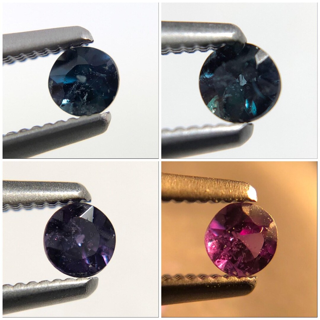 Natural Colour Change Alexanderite Round Brilliant Cut 0.14 Carat ...
