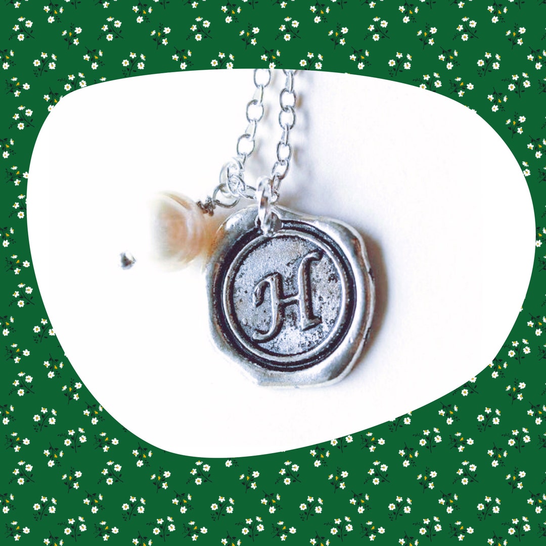 Alphabet Personalized Initial Letter H and Gemstone Charm - Etsy