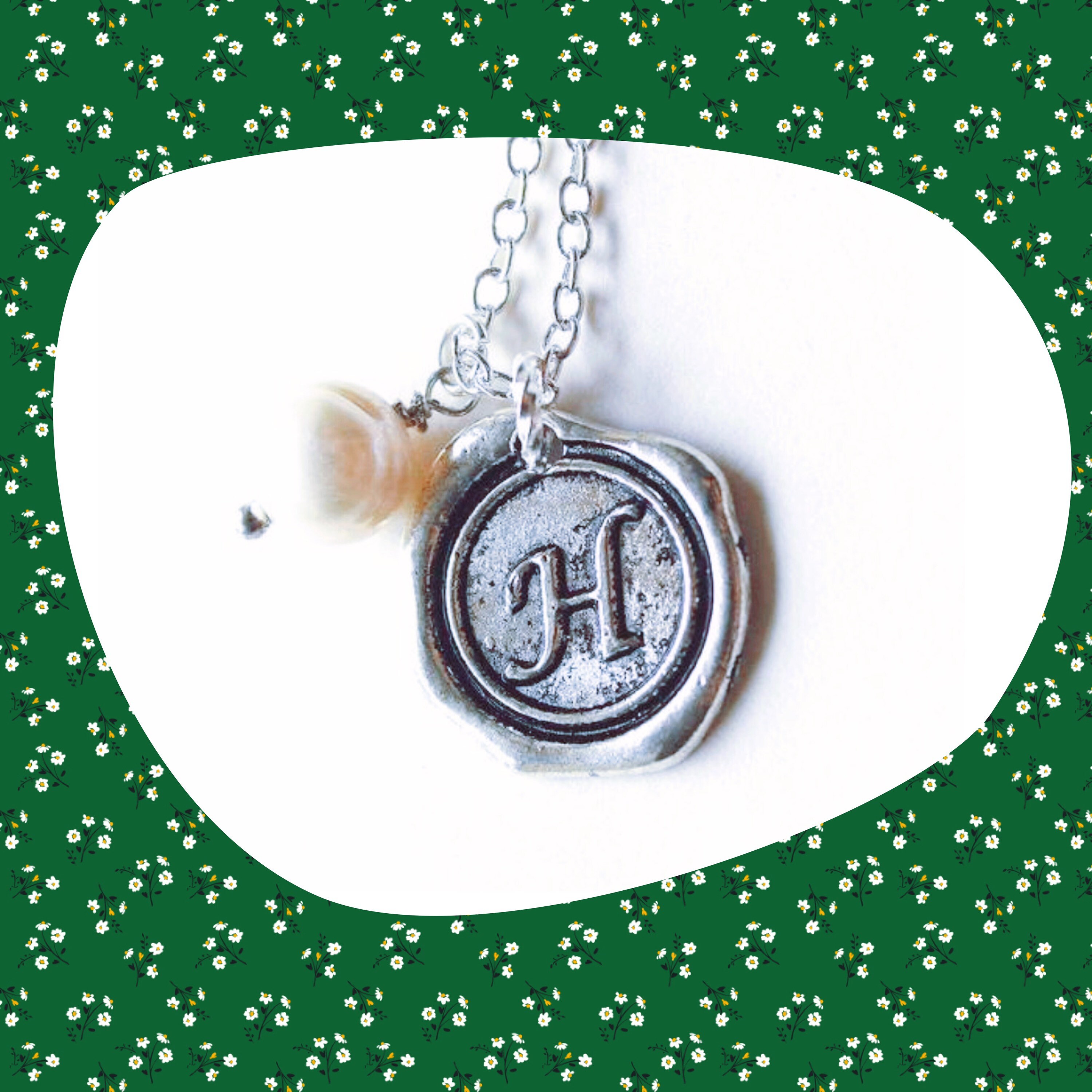 Alphabet Personalized Initial Letter H Charm Silver and White | Etsy