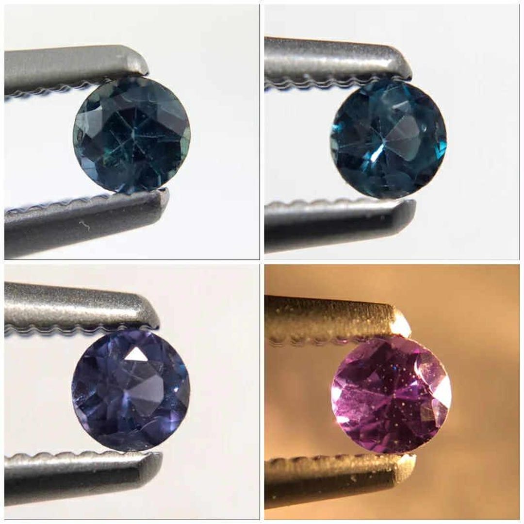 Natural Colour Change Alexanderite Round Brilliant Cut 0.12 Carat ...