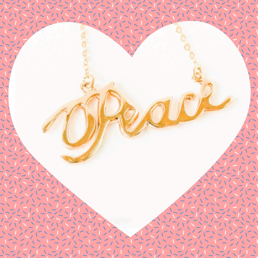 Peace Handwriting 10k Gold Plated Pendant Necklace - Etsy