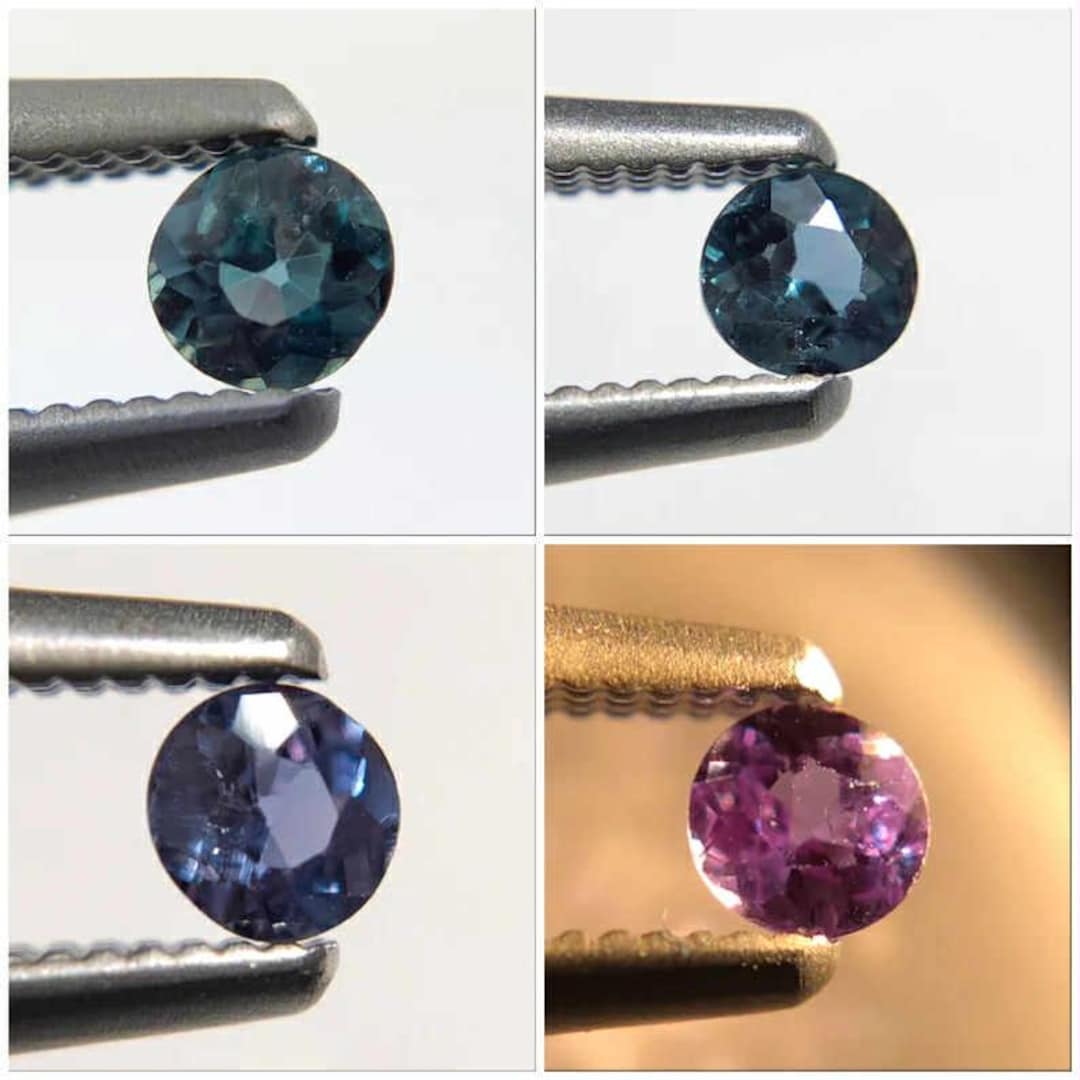 Natural Colour Change Alexanderite Round Brilliant Cut 0.11 Carat ...