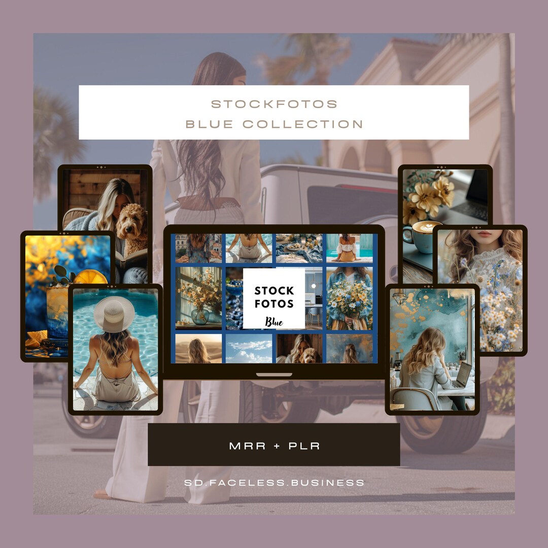 100 Stock Photos in Blue Marketing Social-media Faceless - Etsy