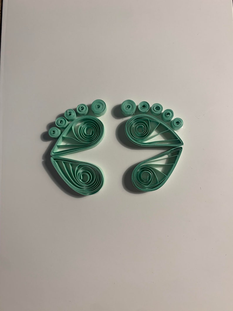 Baby Feet Card, Quilled Card, Baby Announcement, Handmade, Baby Girl ...