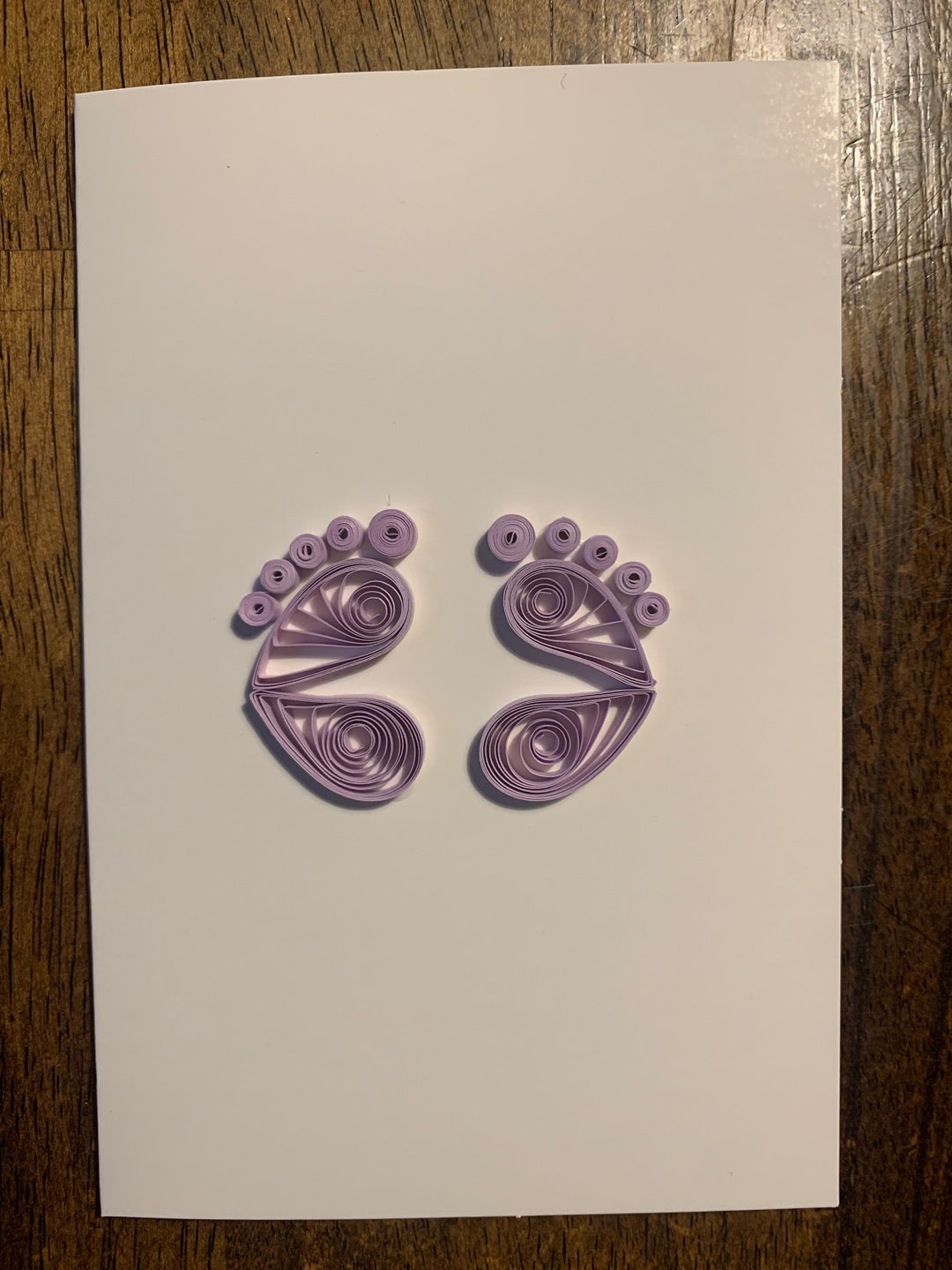 Baby Feet Card, Quilled Card, Baby Announcement, Handmade, Baby Girl ...