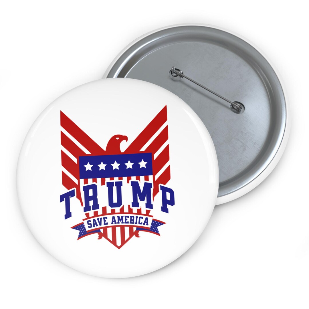 Trump 2024 Save America Eagle Pin Button, 1776, Never Surrender, Fight ...