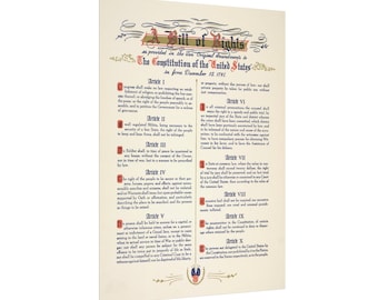 US Bill of Rights Poster USA Historical Document 8x10 11x14 1776 ...
