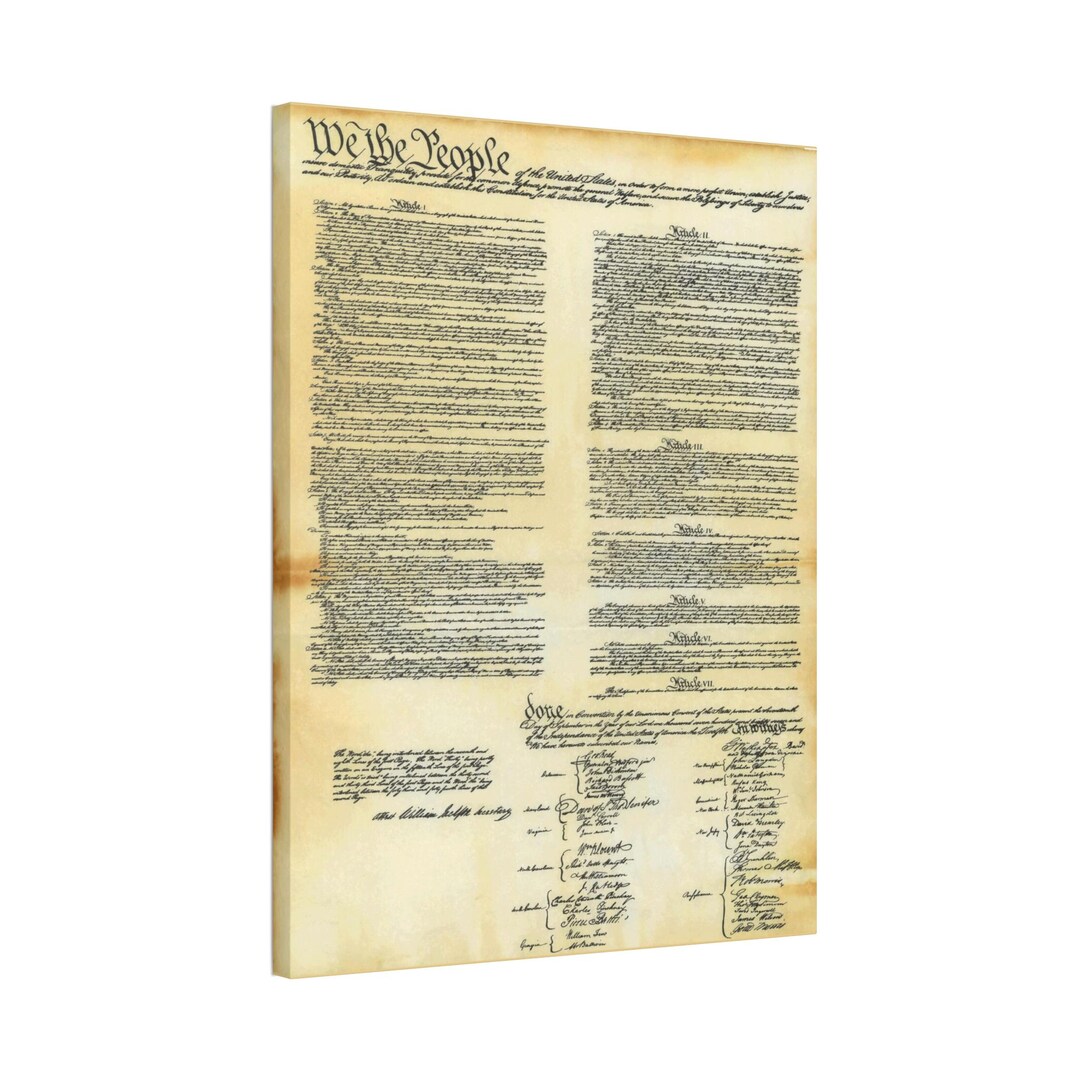 US Constitution Canvas Stretched, 1.5'' USA Historical Document 30x40 ...