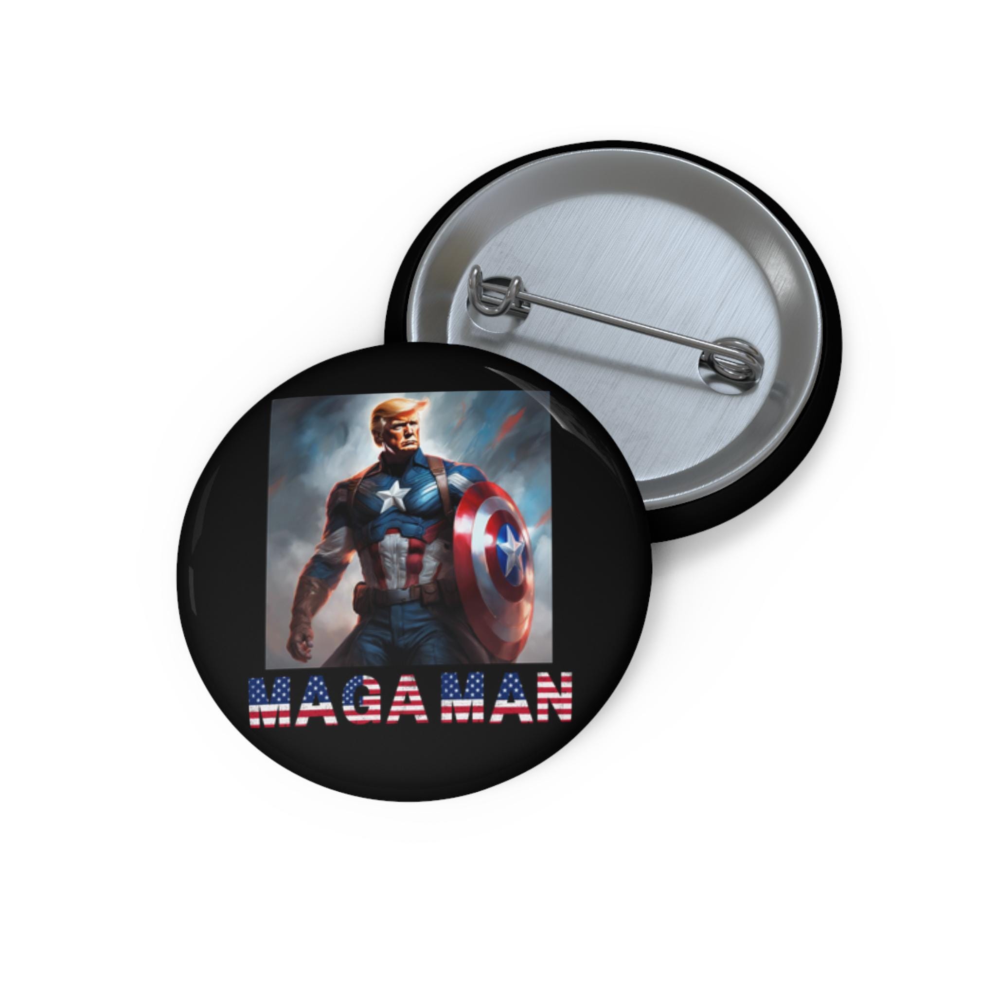 Maga Man Trump 2024, Pin Black Button, Trump Vance 2024, MAGA, FIGHT X ...