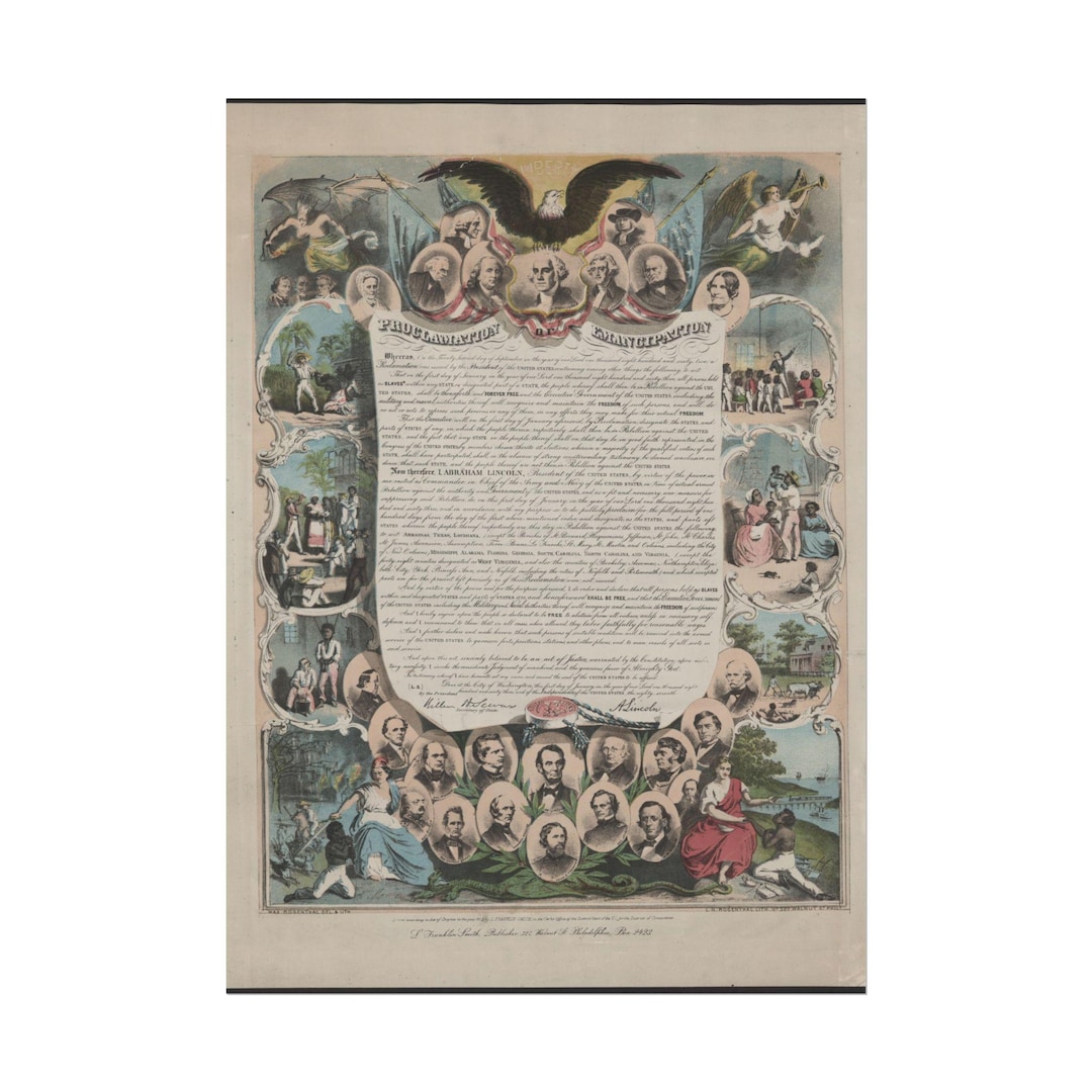 Emancipation Proclamation (1863) Rolled Poster 5"x7" - 28"x40" American ...