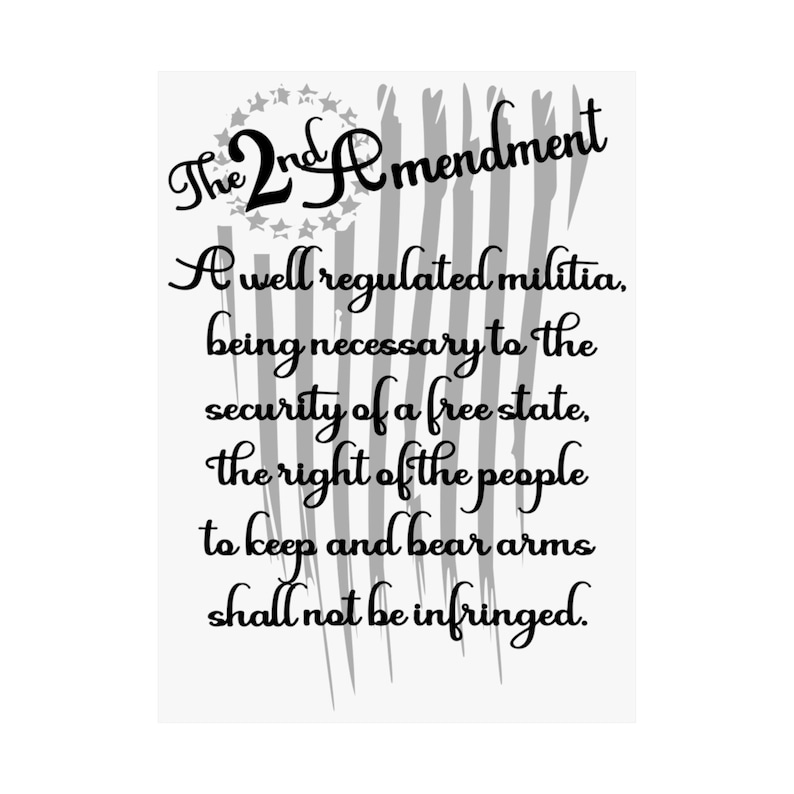 2nd Amendment Matte Vertical Poster 22 X 30 Firearms Guns Right to Bear ...