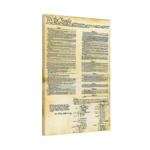 US Constitution Canvas Stretched, 1.5'' USA Historical Document ...