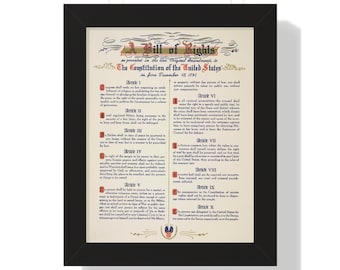 US Bill of Rights Poster USA Historical Document 8x10 11x14 1776 ...