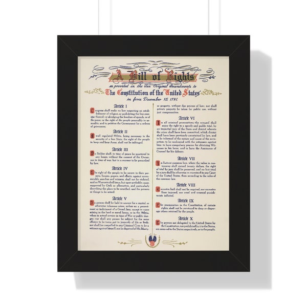 Bill of Rights Poster - Etsy