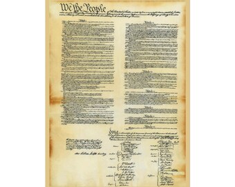 US Bill of Rights Poster USA Historical Document 8x10 11x14 1776 ...